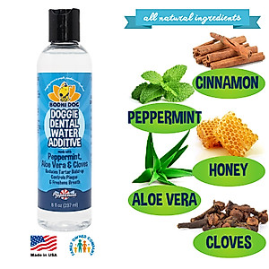 Bodhi Dog Peppermint Dental Dog Water Additive | Dental Water Additive for Dogs & Pets | Teeth, Breath & Healthy Gums | Freshens Breath & Reduces Tartar Build Up | Oral Care Cleaner | Made in USA, 8oz