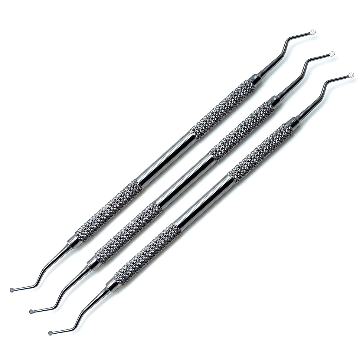 3 Pcs Dental Restorative Excavator 127/128, 2mm Spoon New Double Ended Instrument