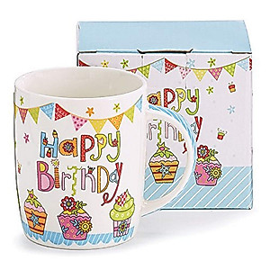 Burton & Burton Happy Birthday Bone China Mug, 1 Count (Pack of 1), Multicolor