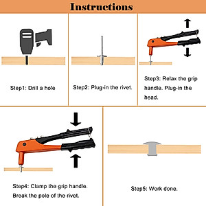 Sunxeke 100pcs Aluminum Large Flange Blind Rivets, 3/16 x 3/8 inch, Flange Diameter 5/8 inch(16 mm), Pop Rivets Assortment Kit Blind Rivet by Bolt Dropper, Grip Range(3-6mm)