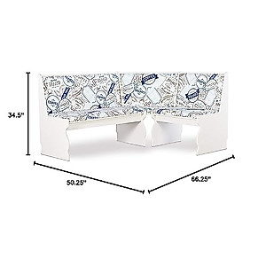 Linon Lucy Coffee Nook - White 66.25 x 34.5 x 50.25