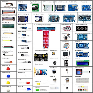 Adeept Upgrade Ultimate Starter Kit for Raspberry Pi 4 3, Raspberry Pi Kit, Python C Code, 40 Projects, DIY Electronic Components Kit with 480 Pages PDF Manual