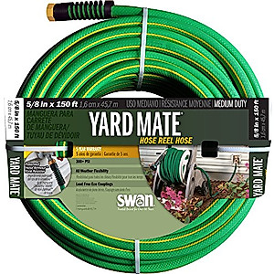 Swan Products SNHR58150 Yard Mate Easy Reel Lightweight Hose 150' x 5/8", Green