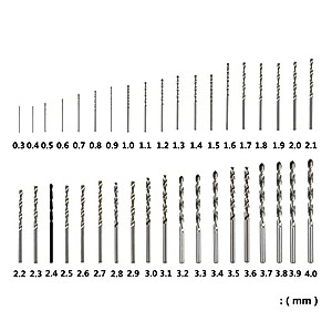 VIEUE Drill Bits Twist Bit Set Spiral Router Bit HSS Straight Shank Bit 0.3-4.0mm For Wood/Metal Tools Hole Knife Drill (Hole Diameter : 10pcs 0.9mm)