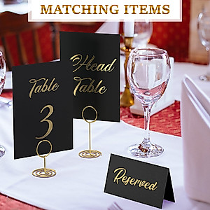 Black Wedding Table Numbers 1-30 with Gold Foil Letters - Table Number Cards 4x6 with Head & Gift Table - Wedding Numbers for Tables Card Stock Wedding Table Numbers for Tables - Wedding Reception