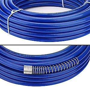 FUNTECK 50ft Upgraded Airless Paint Hose for Graco Sprayers, Reinforced Brass Wire Braid, 4300 PSI