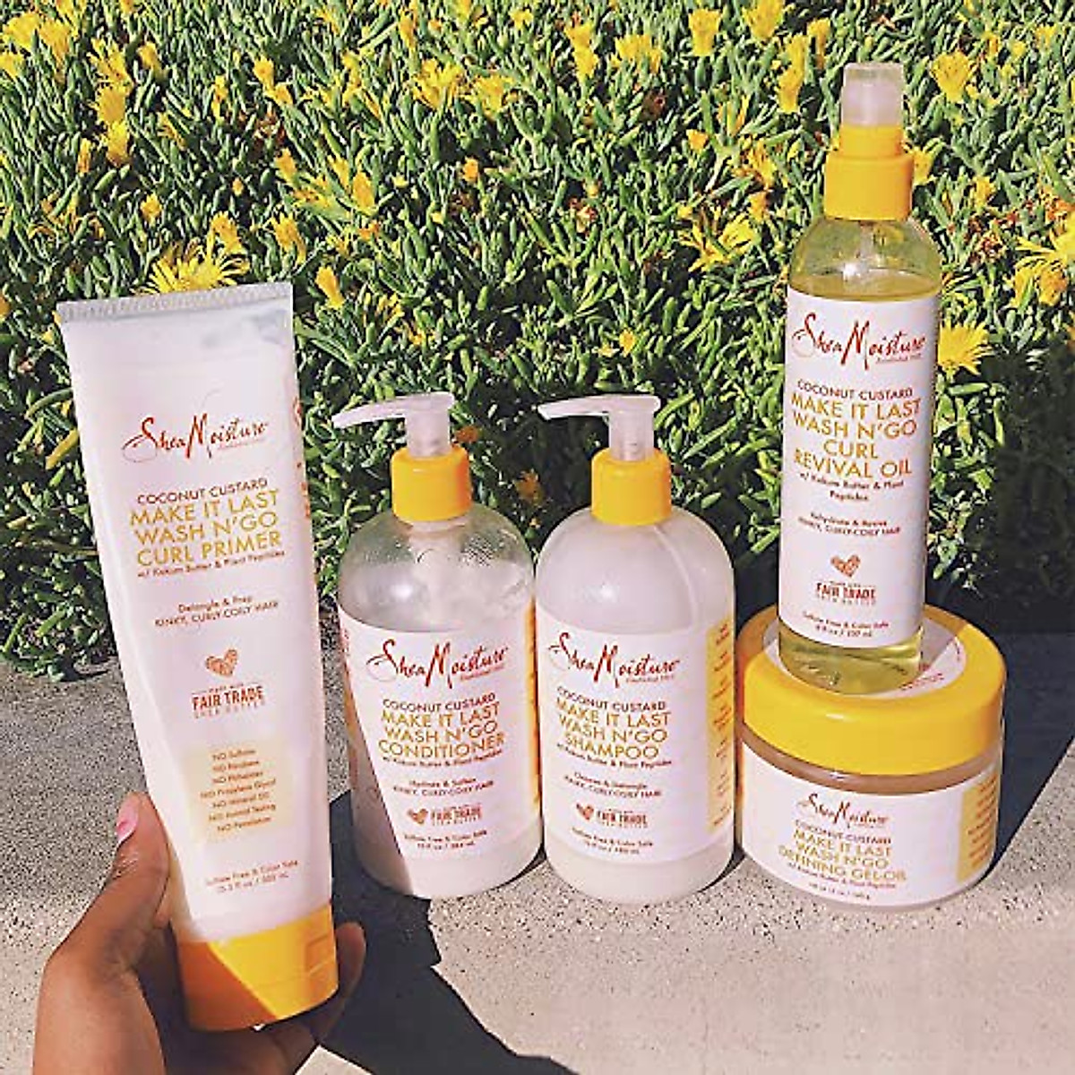 SheaMoisture Coconut Custard Curl Defining Cream - Make It Last Wash N' Go Primer, Enhancer & Detangler for Wavy & Curly Hair, Organic Shea Butter, 10.3 Oz