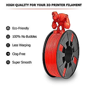 5 Pack PLA 3D Printer Filament, HommyPrefer 1.75mm 250G PLA Pure 3D Printing Filament 1250G in Total, Dimensional Accuracy +/- 0.02mm, 5 Colors 3D Printing PLA Filament Bundle Fit Most 3D Printer