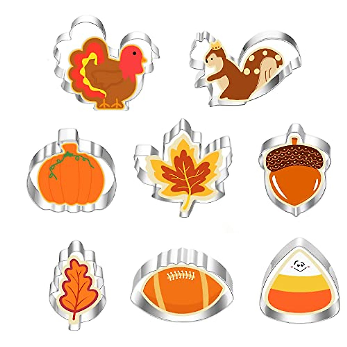 ANMEISH Cookie Cutters Set, 80-Piece — Holiday, Alphabet, Numbers and Everyday Shapes Metal Cookie Cutters, Including Christmas, Fall Thanksgiving, Halloween, Easter (80)