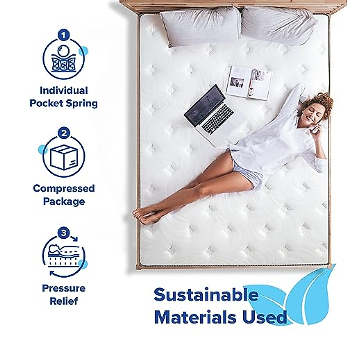 Olee Sleep 10 inch Omega Hybrid Gel Infused Memory Foam and Pocket Spring Mattress (Twin)