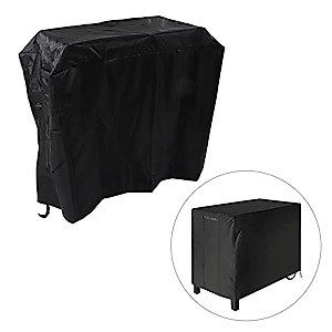 Garden kit Outdoor Mobile Dining Car Cover Waterproof Sun Protection Griddle Cover 420D Silver Coated Oxford Cloth BBQ Grill Shade(黑色)