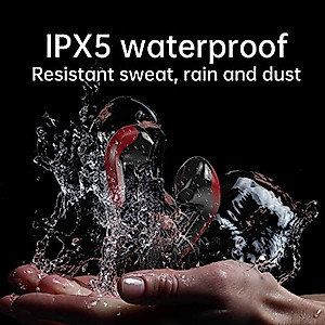 Chiline Wireless Bluetooth Earbuds 5.1 in-Ear Light-Weight Earphones Built-in Microphone,IPX5 Waterproof Headphones,True Noise Cancelling Wireless Earbuds,Black & Red for Gift