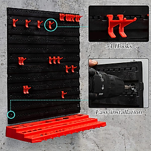 54-Piece Wall Mounted Peg Board,Large Capacity Garage Storage Rack,Pegboard Wall Organizer Tool Organizer for Tool, Parts,Workbench,Garge