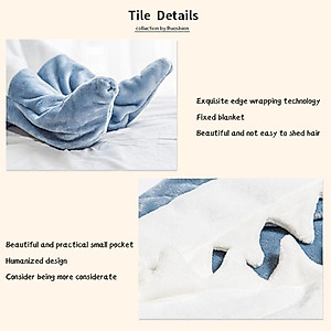 Shark Blanket Hoodie Onesie Adult & Kid, Wearable Shark Blanket, Shark Sleeping Bag, Flannel Soft Cozy Shark Onesie Costume (M)