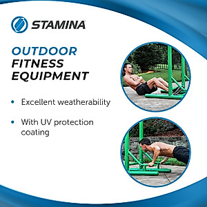 Stamina Products 300 Weight Capacity Steel Weatherproof Heavy Duty Outdoor Fitness Multi Use Strength Training Power Tower, Green