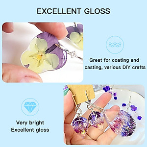 JDiction UV Resin Kit with Light, Crystal Clear Hard Resin Glue Sunlight Curing UV Resin Beginner Kit for Jewelry, Coating, and Casting, DIY Craft