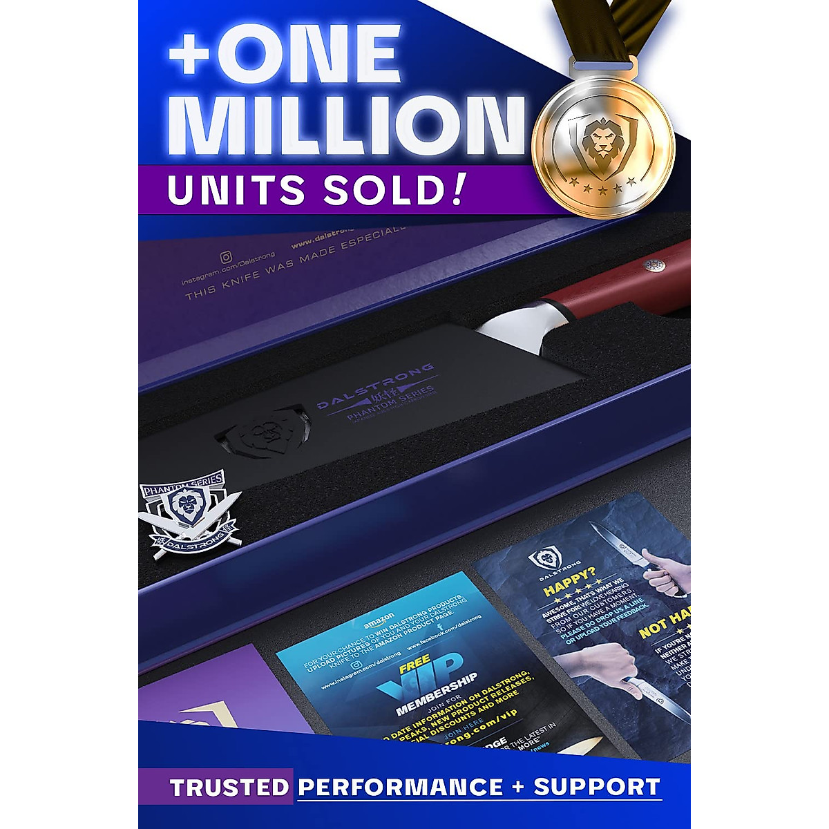 Dalstrong Chef Knife - 8 inch - Phantom Series - Japanese High-Carbon AUS8 Steel Kitchen Knife - Red G10 Handle - Cooking Knife - Kitchen Knife - w/Sheath