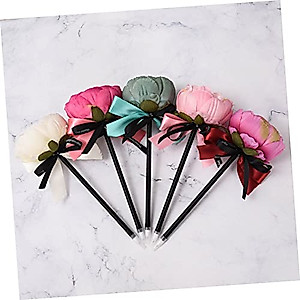 STOBOK 5 Pcs Flower Signature Pen Funny Ballpoint Pens Flower Pen Stylus Pen Stationery Pen Creative Pen Writing Pen Fountain Pen Colour Pencil Korean Version Office Accessories