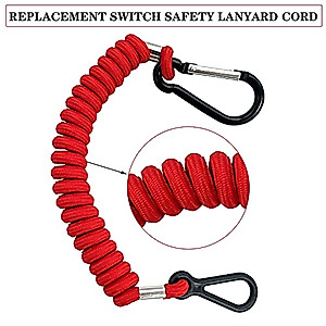 8M0092849 Boat Engine Emergency Stop Switch Safety Lanyard Cord Replacement for Mercury Mercruiser Outboard Motor - 15920T54 15920A54 15920Q54, 39 Inch/100cm Long (New Red)