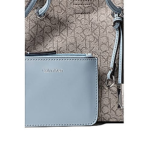 Calvin Klein Gabrianna Painterly Logo Mini Tote Crossbody Mini Textured Almond/Taupe/Cloud One Size