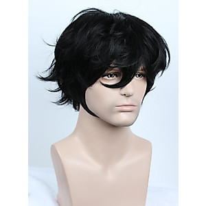 Linfairy Halloween Costume Cosplay Wig for P5 (short black)