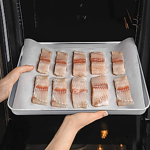 TeamFar Toaster Oven Pan, Stainless Steel Toaster Oven Tray Ovenware, 12.4’’x 9.7’’x1’’, Non Toxic & Healthy, Rust Free & Mirror Finish, Easy Clean & Dishwasher Safe