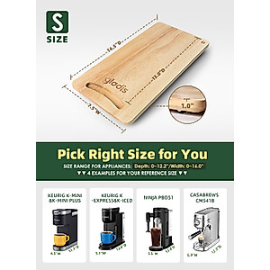 Kitchen Appliance Sliding Tray, [Upgraded Premium Rubber Wood] Gladis Countertop Slider under Cabinets, Easily Pull Out Rolling Tray for Keurig Single Cup, Cold Brew, Single Serve Coffee Maker