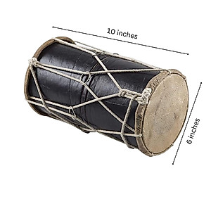10 x 6 Inch Medium Handmade Wooden & Leather Classical Indian Folk Tabla Drum Set Hand Percussion Drums World Musical Instruments Punjabi Dhol Dholak Dholki Fun Birthday Housewarming Gift Ideas