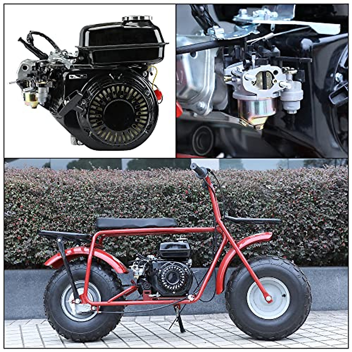 GREHUA Gas Fuel Tank Carburetor Carb Kit for Predator 212cc 196cc 6.5hp GX160 GX200 Coleman CT200U BT200X KT196 Baja Warrior Massimo MB200 Hammerhead 80T Go Kart Engine Mini Bike Performance Parts