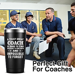KIKERRO Soccer Coach Gifts for Men & Women, Football, Baseball, Softball, Swim, Basketball, Cheer - Funny Gift Idea for Appreciation, Christmas, Birthday, 20oz Insulated Coach Tumbler, Black