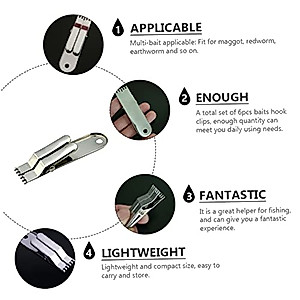 TOKIDNY 6pcs Tools Baits Bloodworm Outdoor Snaps Steel Practical Catching Lure Accessories Tool Silver Professional Bait for Clamps Hook Catcher Fishing Clip Plier Earth Fish Clips Catch