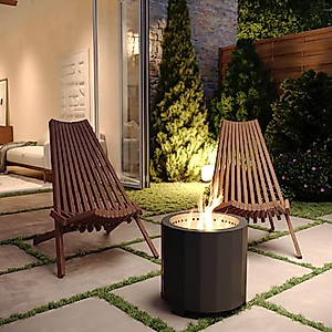 Flash Furniture Delia Commercial Indoor/Outdoor Wood Folding Chair, Low Profile Lounge for Patio, Porch, or Garden, Versatile Weather-Resistant Acacia Wood, Brown