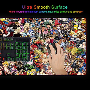 Imegny RGB Mouse Pad, Large Extended Soft Led Mouse Mat with Different Lighting Modes, 900 x 400mm / 35.4 * 15.7Inch (90x40 rgdajihe003)