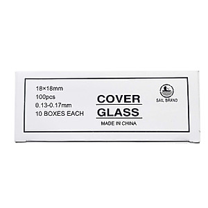 1000 Pieces of Glass Cover Slips for Microscope Slides 18x18mm Cover Glass Slips includes 10 Boxes x 100Pcs/Box