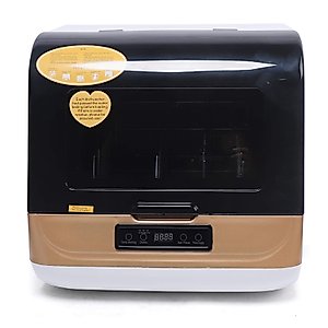 Portable Countertop Dishwasher, Mini Cleaner Dish Washing,Air and Temperature Dry,Compact Dishwasher for Apartments, Dorms and RVs (4 Washing Programs)