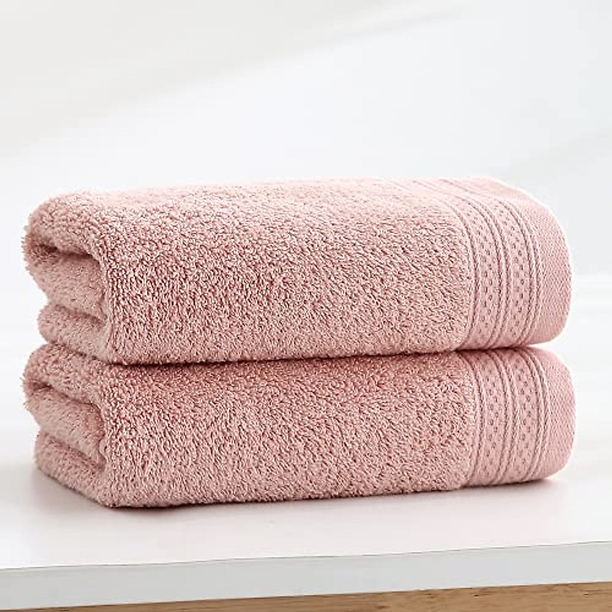 sense gnosis Pink Hand Towels Set of 2 100% Terry Cotton Towel Super Soft Highly Absorbent Decorative Hand Towels for Bathroom 13" X 29"