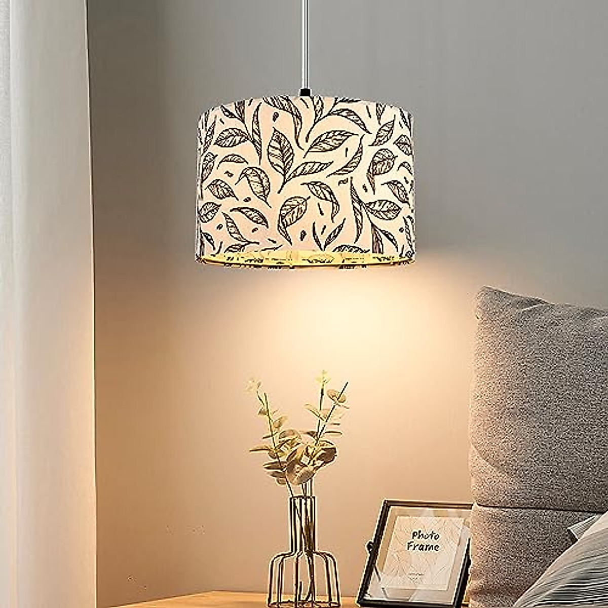 AXNAU Plug in Pendant Light, Hanging Light with Plug in Cord with Dimmable Switch, Hanging Lamp with 15 ft Cord, Pendant Light Fixture for Bedroom Kitchen Island Living Room (Bulb Included)