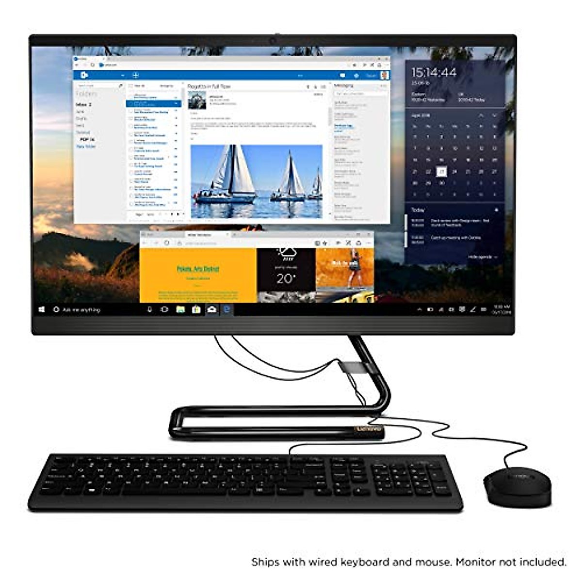 Lenovo IdeaCentre AIO 3, 24" All-in-One Computer, AMD Ryzen 3 4300U Mobile Processor, 8GB DDR4, 256GB SSD, DVD RW Drive, Windows 10