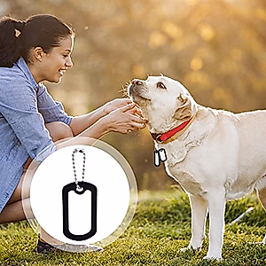 16Pcs Dog Tag Silencer with Chain, Silicone Dog Tag Silencer for Pet Collar, Rectangle Dog Tags to Reduce Noise