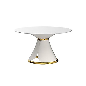 Runboll 59'' Modern Round Dining Table with Lazy Susan, Sintered Stone Dinner Table with 35.4" Round Turntable for Dining Room(Not Included Chairs)