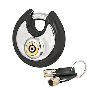 FJM Security SX-795 Hardened Steel Disc Padlock with Tubular Keyway & Rubber Bumper