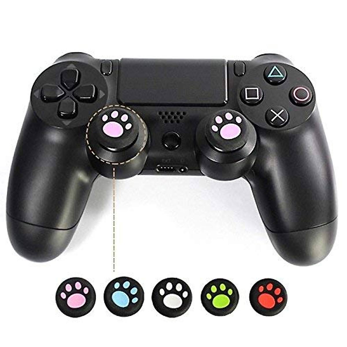 Silicone Thumb Grip Cap Cover Thumbstick Joystick for Sony PS3 PS4 PS2 Xbox One Xbox 360 Xbox One X S PS4 Pro Slim Cat Print (10 PCS)