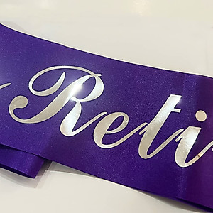 GotGala Retirement Party Decorations Retirement Gifts for Women Retirement Tiara and Sash Set Purple & Sliver Glittery Stain Sash Crystal Crown for Women Retirement Decorations