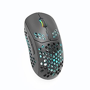 RGB Bluetooth Gaming Mouse Light Weight Silence Wireless Rechargeable Honeycomb Durable Computer Mice Comfortable with Side Button 7 Lights 3 DPI for Laptop Mac Windows Microsoft 2.4G+BT5.0