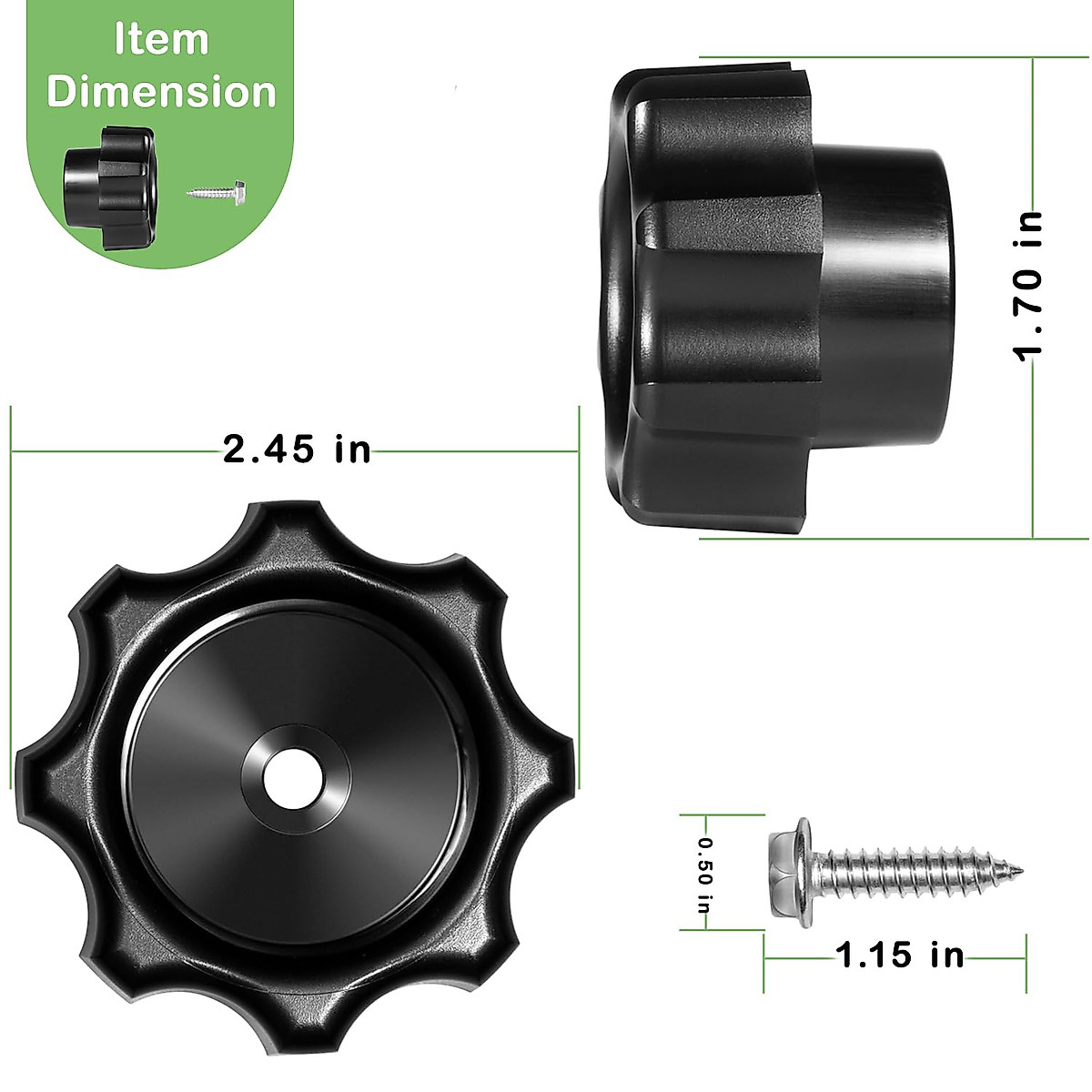 Bonbo Replacement for 630-7965 Wall Hydrant Handle Kit, for 300/400/500 Series Mansfield Wall Hydrant, Wheel Shaped Handle