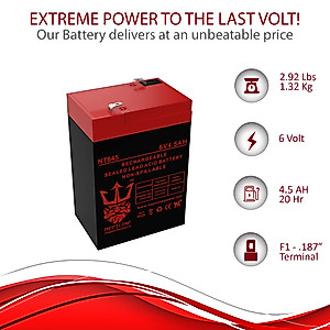 Neptune Power Products Neptune 6V 4.5Ah NT-645 Rechargeable SLA Sealed Lead Acid Battery - 2 Pack