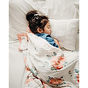 Bebe au Lait Oh So Soft Muslin Snuggle Blanket - Rosy and Dewdrops