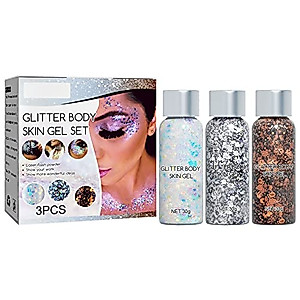 Sequin Gel Set Makeup Fish Scale Sequin Gel Glitter Stage Performance Eyeshadow Makeup Props Suitable For Festive Masquerade Birthday Makeup Korean Glitter Liner