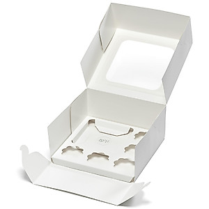 BlackRidge Home Bento Cake Box with Cupcakes - Perfect for Bento Box Cake and Cupcakes, Bento Cake and Cupcake Boxes Combo, 5 Sets: Cupcake and Bento Cake Boxes Fit 5 Regular Cupcakes and Mini Cake.