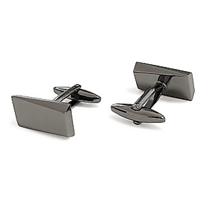 MERIT OCEAN Black Classic Cufflinks for Men Stainless Steel Wedding Business Gifts